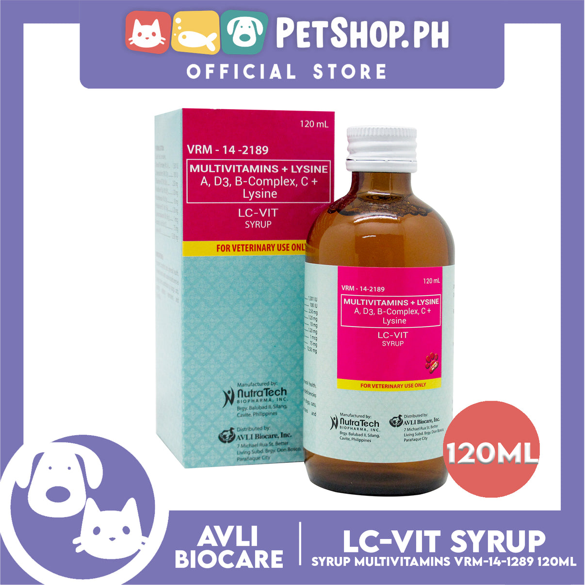 LC-VIT Syrup Multivitamins + Lysine VRM-14-2189 120ml – Petshop.PH