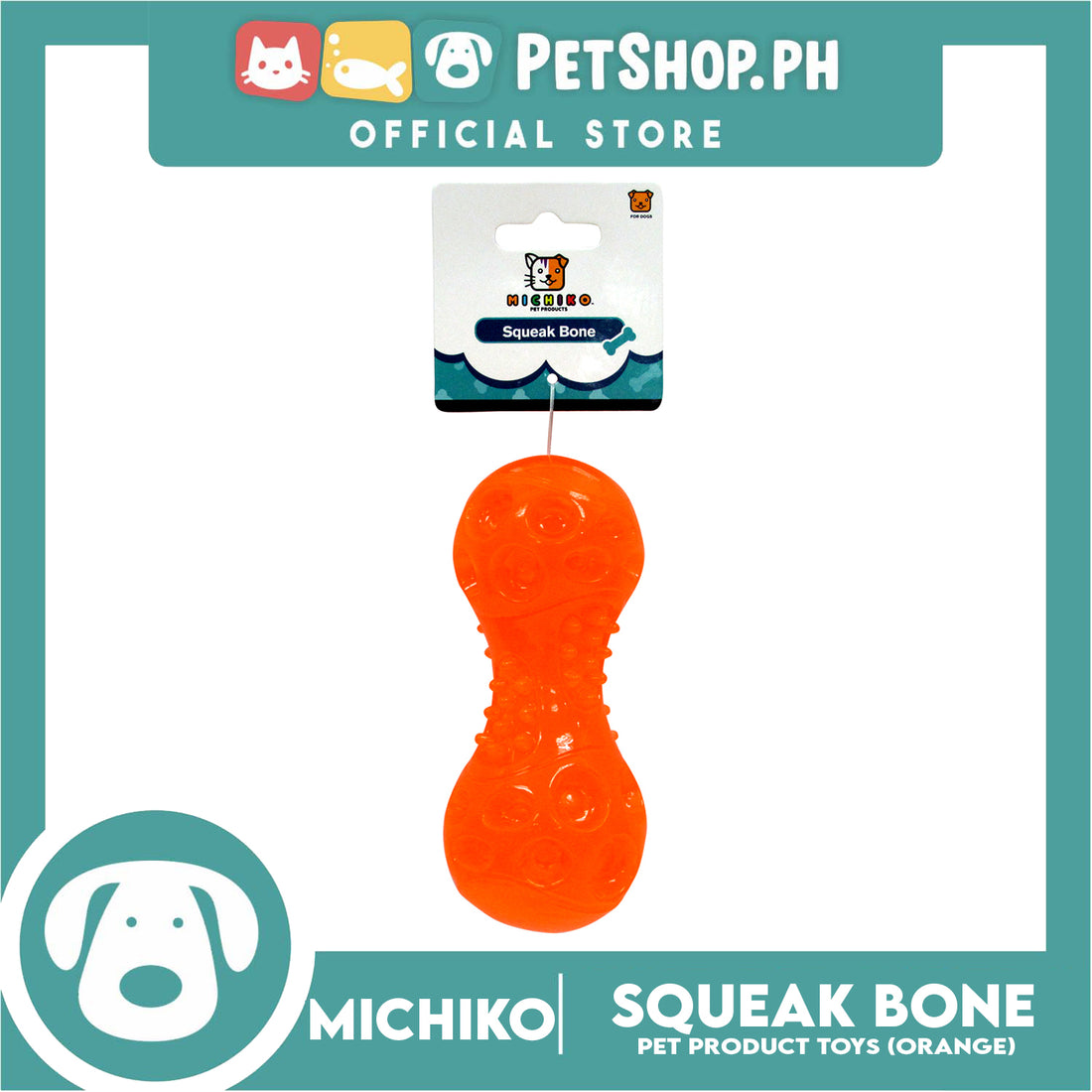 Michiko Large Squeak Bone Orange – Petshop.PH