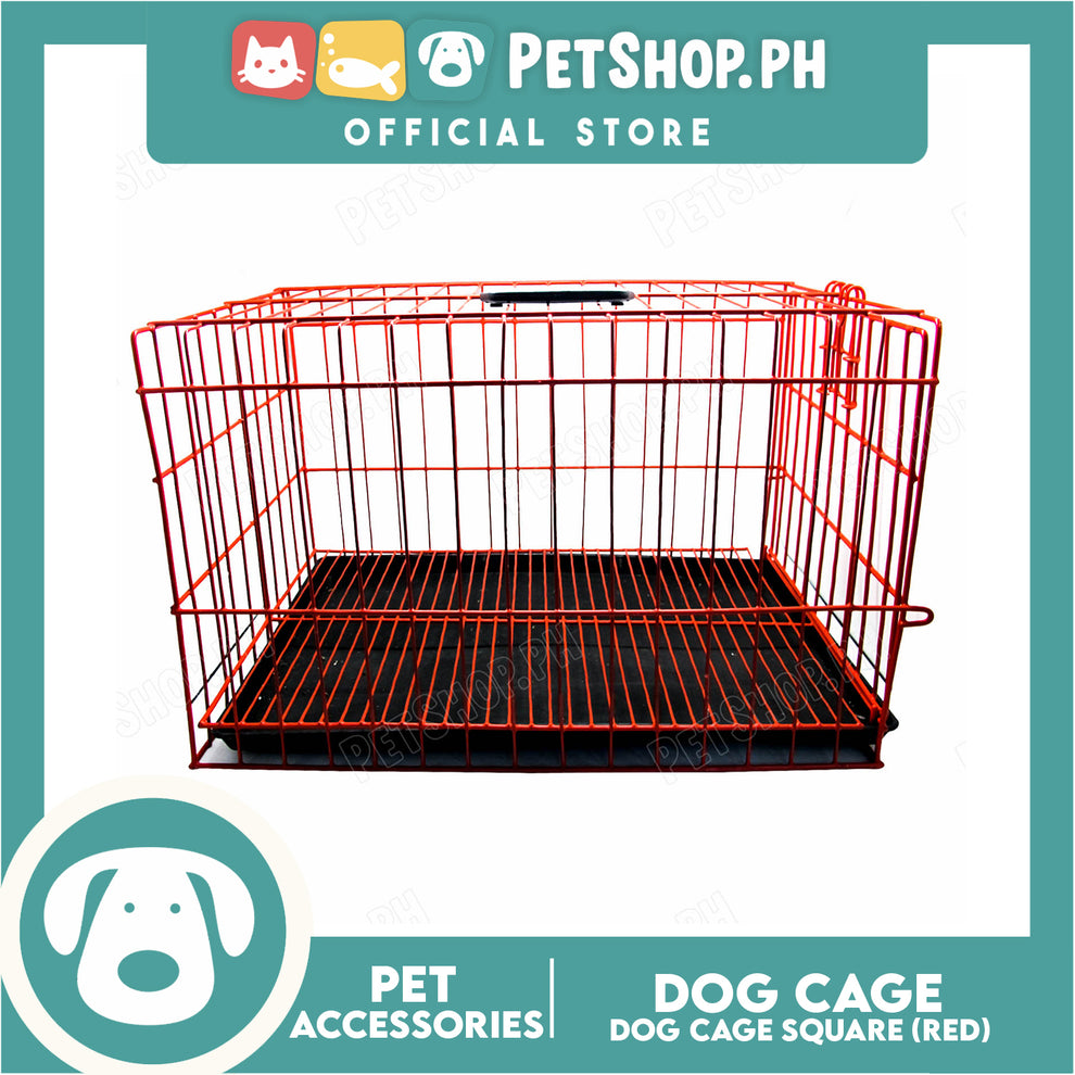 Dog Cage Medium Square Red – Petshop.PH