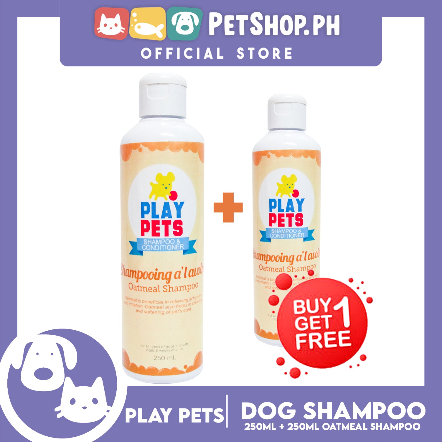 Play Pets Shampoo and Conditioner 250ml For All Types Of Dogs And Cats ...