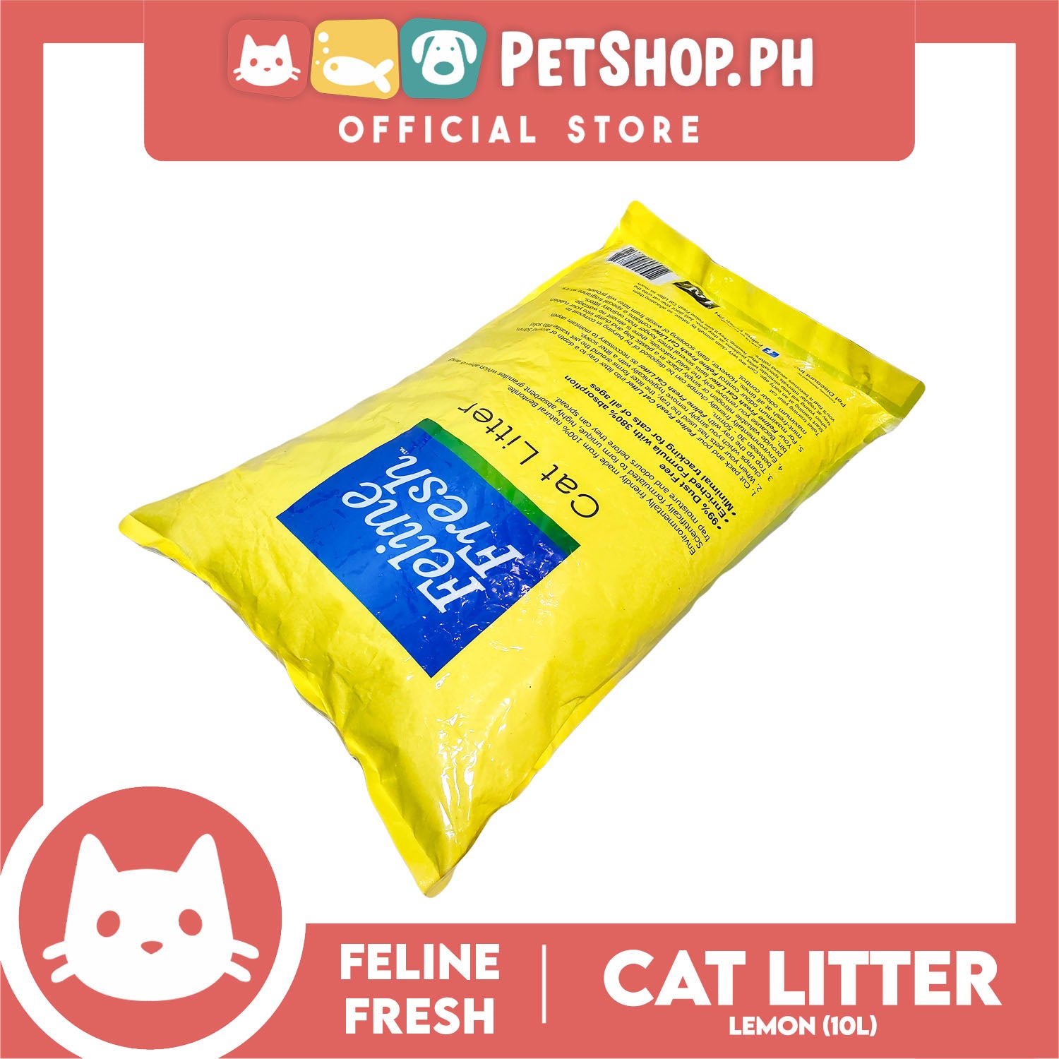 Feline Fresh Cat Litter Sand 10 Liters (Lemon Scent) 99% Dust-Free, Hi ...