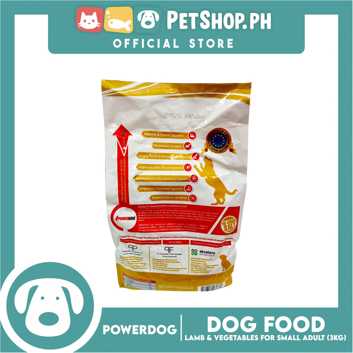 PowerDog Lamb and Vegetables for Small Breeds Adult 3kgs Dry Dog Food ...